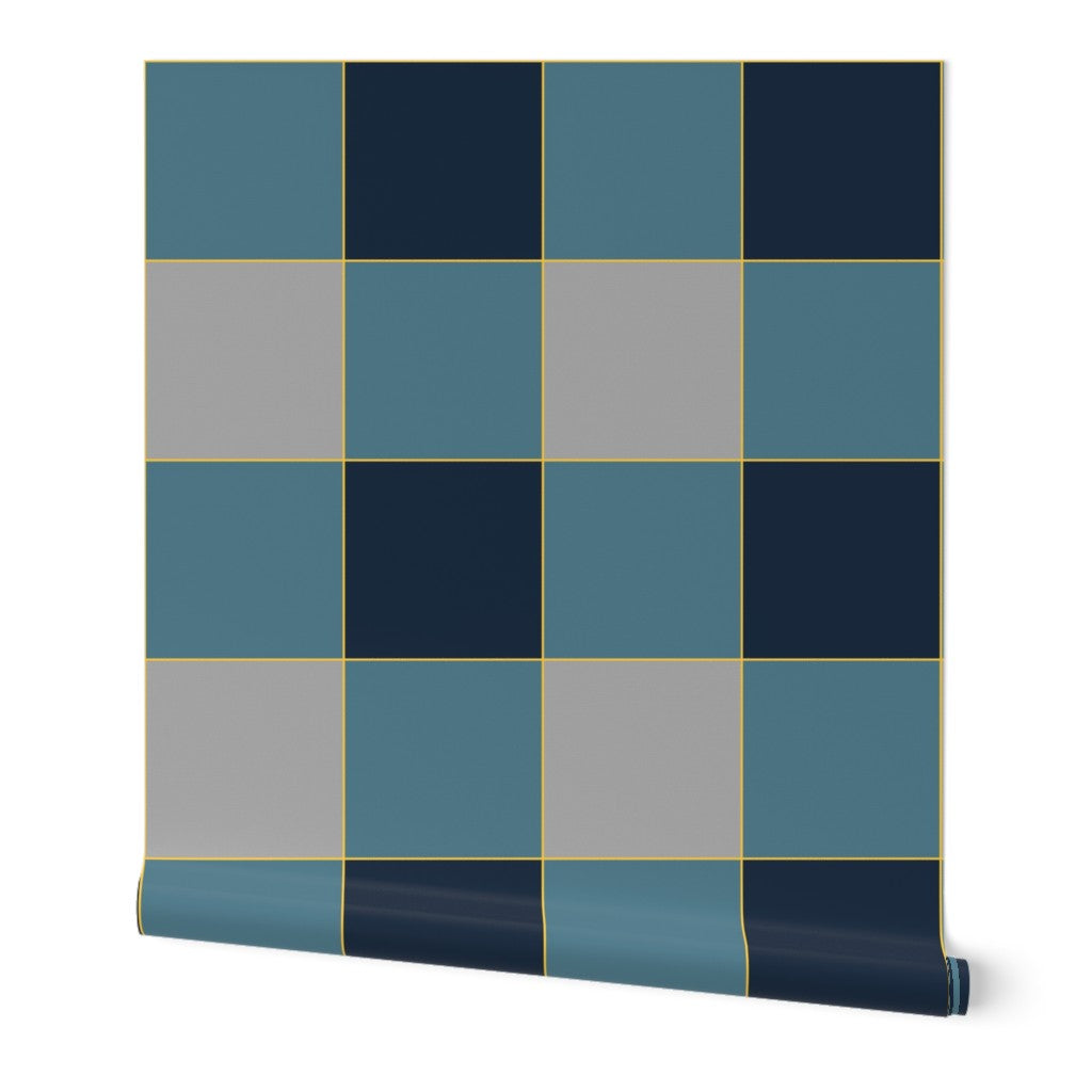 Construction site - Pinstripe Check ~ Wallpaper – Creative by Katherine